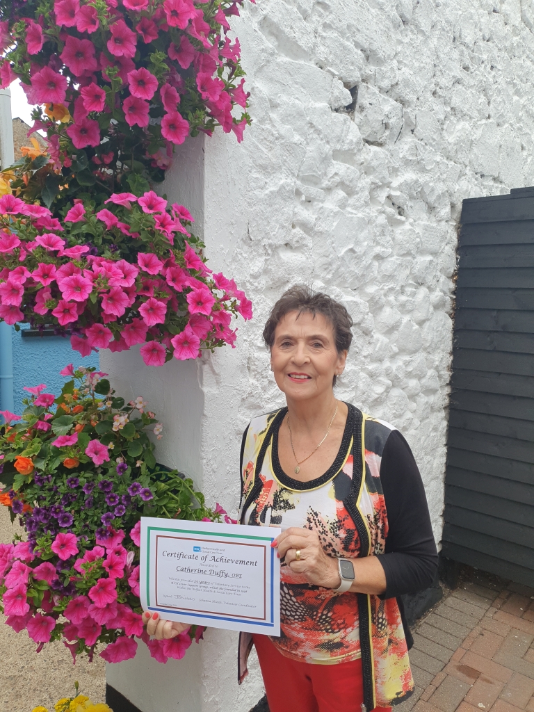 Kay Duffy (OBE) recognised for 25 years service - RVH Liver Support Group